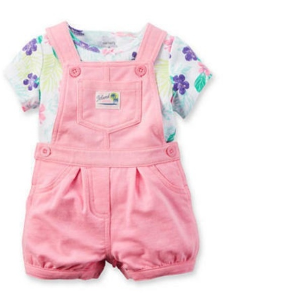 Carter's | Matching Sets | Carters Pink Overall Shortalls Outfit Size 3 ...